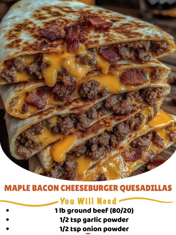 Maple Bacon Cheeseburger Quesadillas - Favorite Skinny Recipe