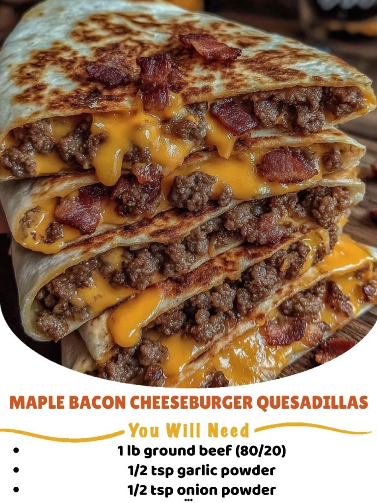Maple Bacon Cheeseburger Quesadillas - Favorite Skinny Recipe